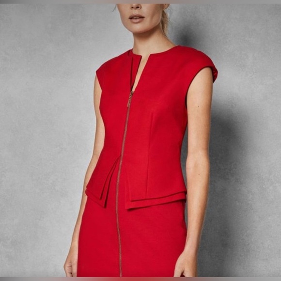 Ted Baker | Dresses | Ted Baker Red Dress Size 4 Womens 4 Flattering ...